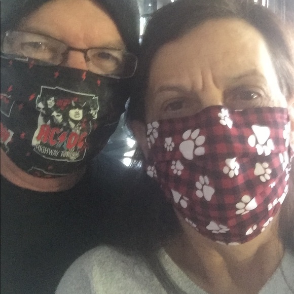Accessories | Paw Print And Lumberjack Plaid Face Mask | Poshmark